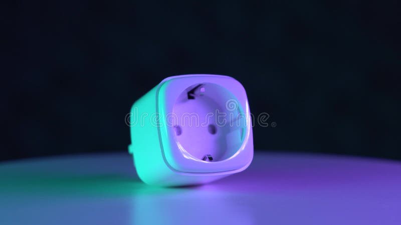Close Up Smart Plug. 220V or 110V Wifi Socket Power Outlet White Table ...
