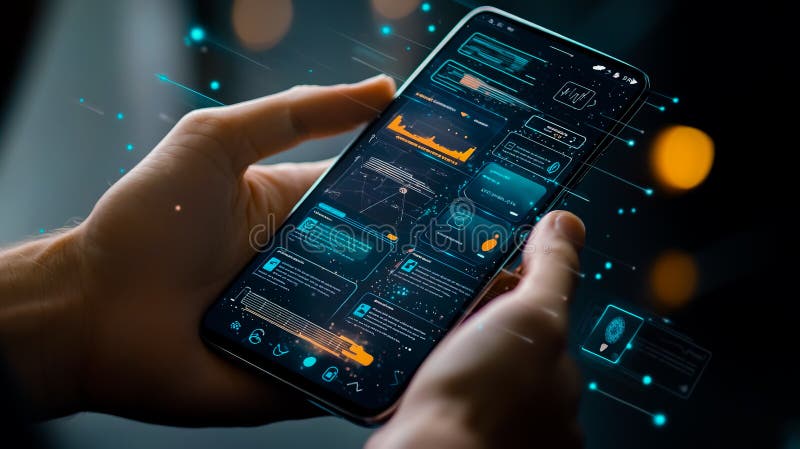 Close-up of a Smartphone App Tester Interacting with a Modern Mobile ...