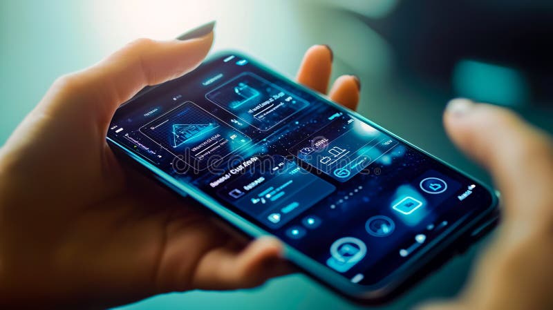 Close-up of a Smartphone App Tester Interacting with a Modern Mobile ...