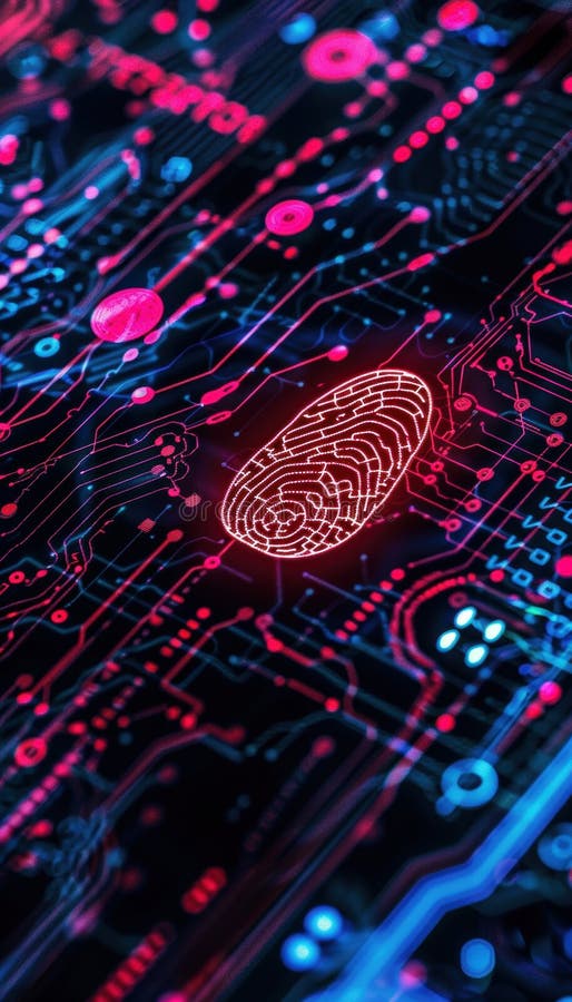 Biometric Security: Smartphone with Fingerprint Lock and Cyber Grid ...