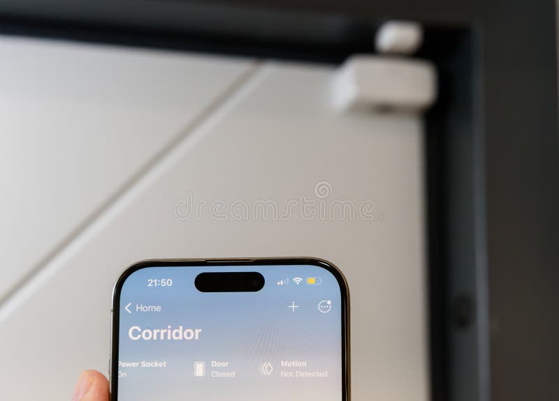 A Close-up of a Smartphone Displaying a Smart Home Interface, Showing ...