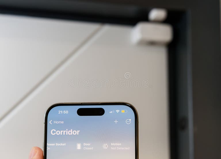 A Close-up of a Smartphone Displaying a Smart Home Interface, Showing ...