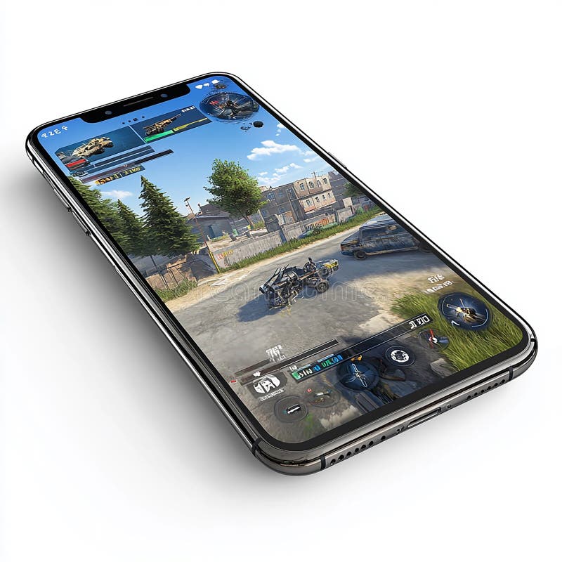 Smartphone Display Showing an Intense Gaming Experience with Futuristic ...