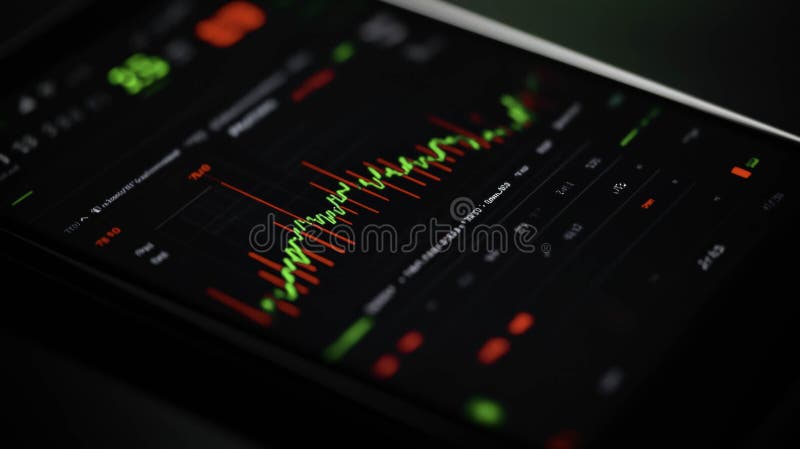 Close-up of Smartphone Screen Displaying Volatile Stock Data with Red ...