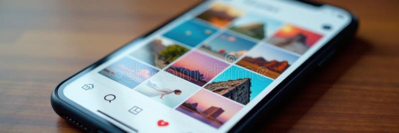 Close-up of Smartphone Screen Showcasing a Social Media Post Template ...