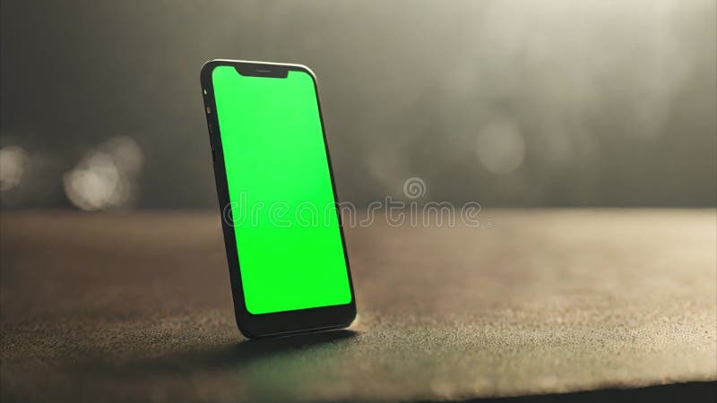 Smartphone on a Table with a Green Screen Stock Footage - Video of ...