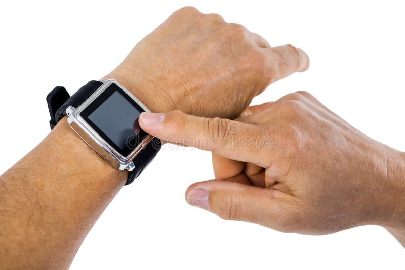 Close Up of a Smartwatch on a Wrist Stock Image - Image of smartwatch ...