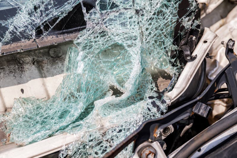 Close Up of Smashed Minivan after Serious Car Accident Stock Image ...