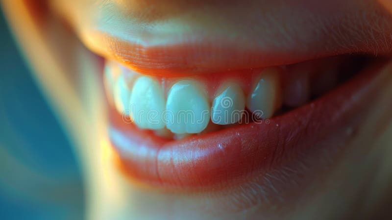 Close-Up Smile with Healthy Teeth Stock Illustration - Illustration of ...