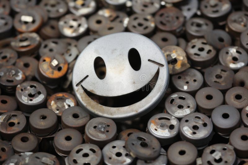 Close-up of a Smiley Face Made from Old, Worn-out Keyboard Keys Stock ...