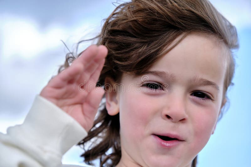 Close-up of Smiling Child Waving Stock Image - Image of cute, happy ...