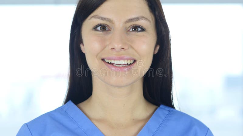 Close Up of Smiling Doctor Looking at Camera, Satisfied Stock Image ...