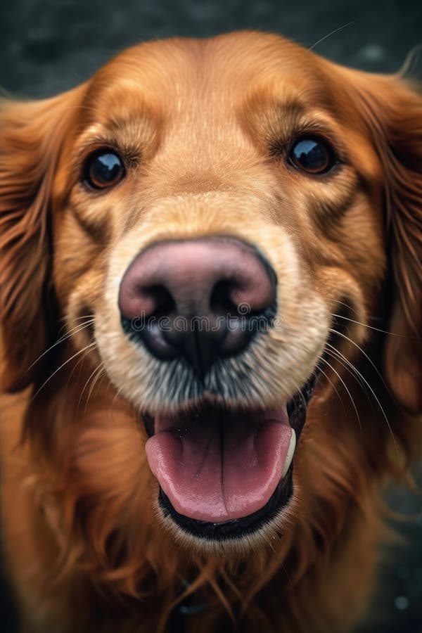 Close-up of a Smiling Dogs Face and Eyes Stock Illustration ...