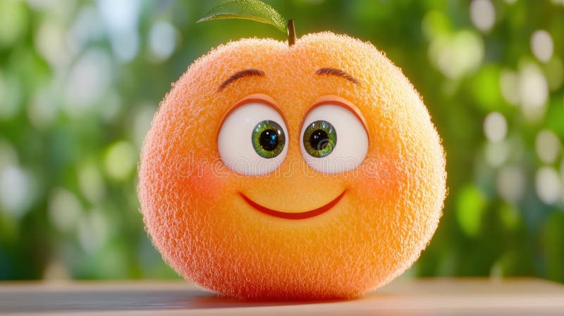 A Close Up of a Smiling Orange with Eyes and Mouth, AI Stock Image ...