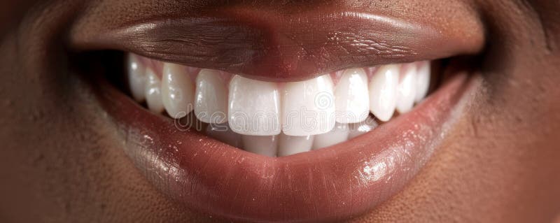 Close-up of a Smiling Person Showing White Teeth Stock Illustration ...