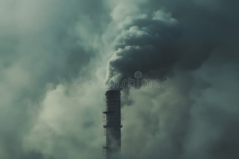 Close-up of Smog Emitting from Smoke Stack Stock Illustration ...