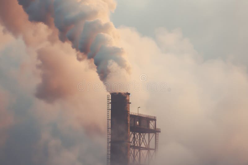 Close-up of Smog Emitting from Smoke Stack Stock Illustration ...