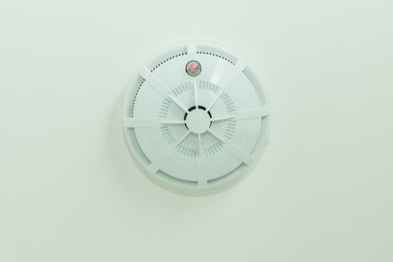 Smoke Detector Hanging From Ceiling Stock Image - Image of interior ...
