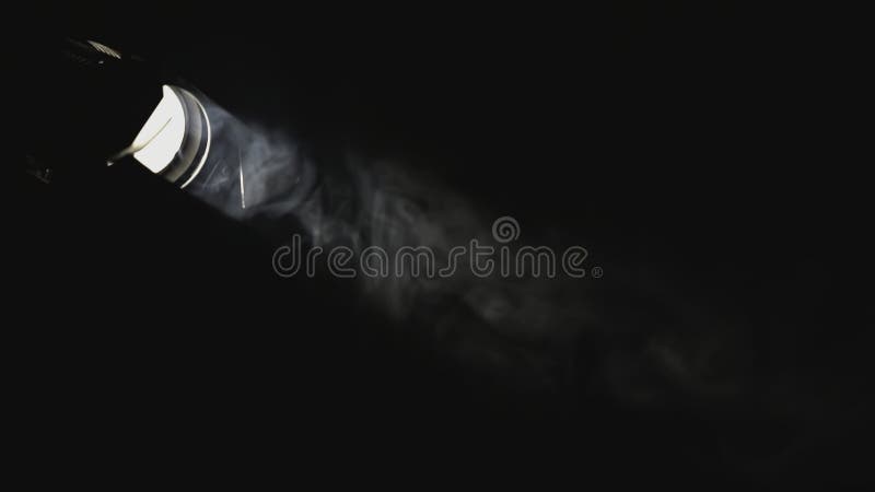 Close-up of Smoke Moving in Spotlight. Media. Single Spotlight Light in ...