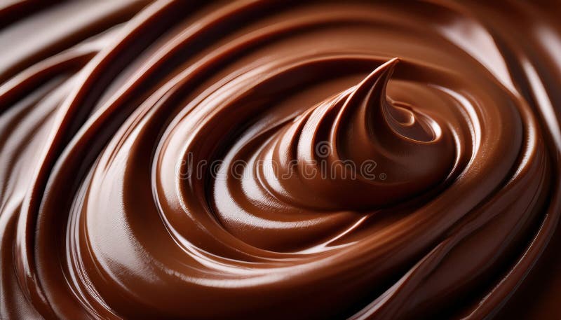 Close-up of Smooth Chocolate-like Cream Texture with Swirling Patterns ...