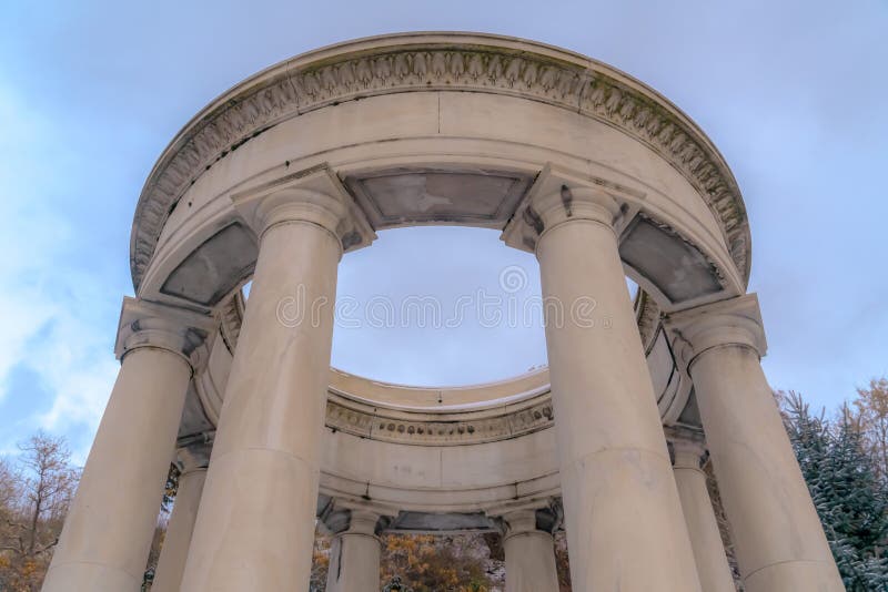 Columns and circle on top stock image. Image of oriental - 5431513