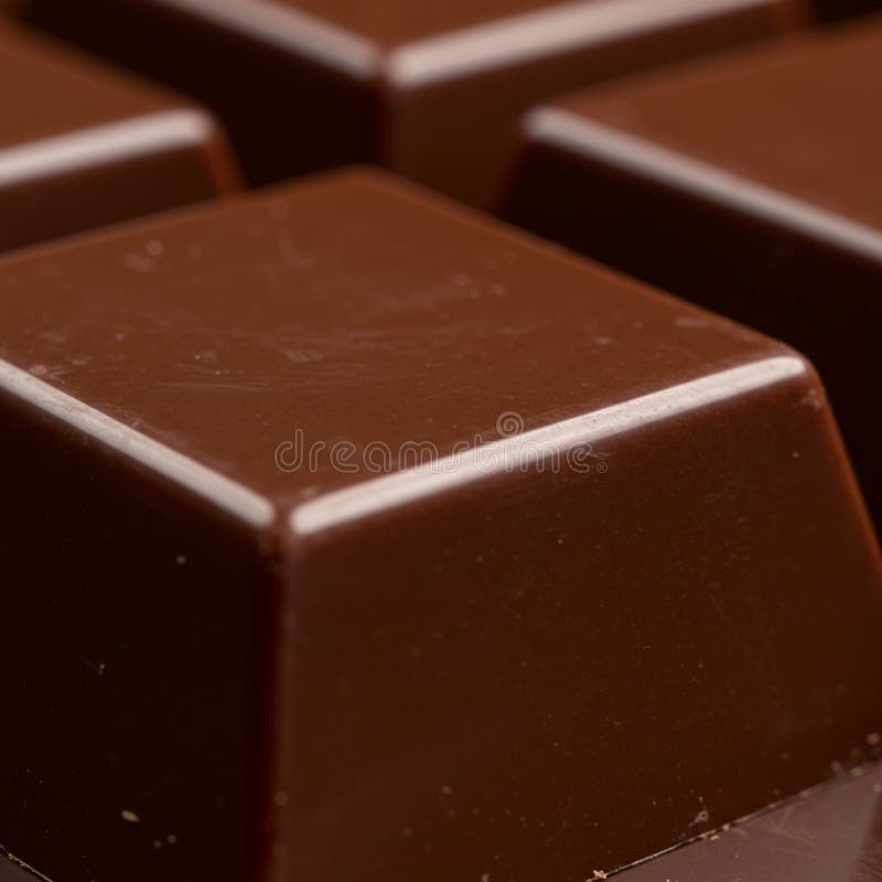 Close-up of Smooth, Dark Chocolate Cubes Arranged in a Grid Pattern ...