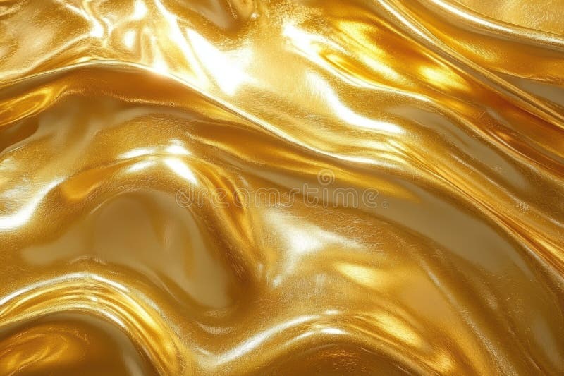 Close-up of a Smooth Gold Metallic Surface with a Reflective Quality ...