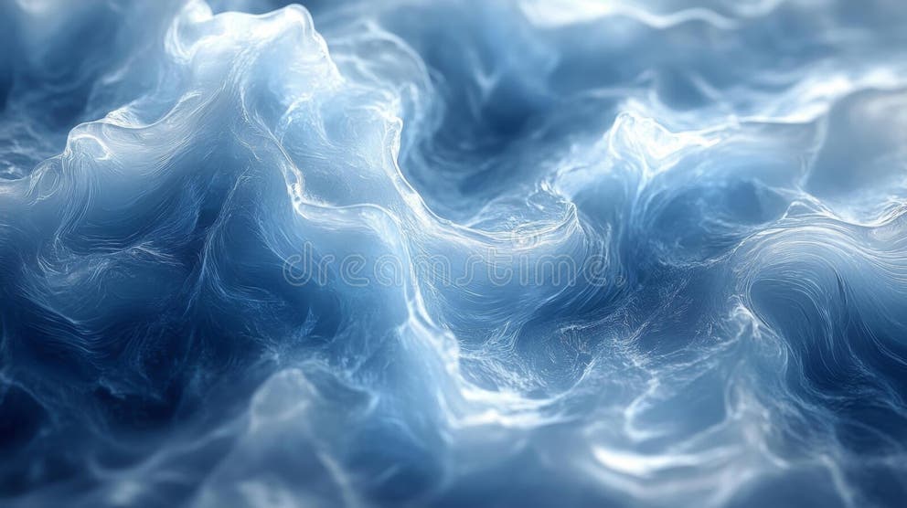 Close-up of Smooth Icy Water Surface with a Soft Shiny Glow Stock ...