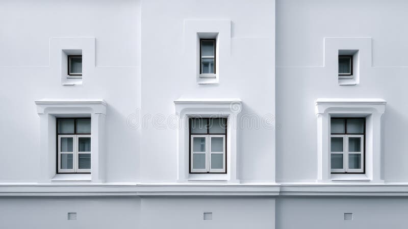 Symmetrical Windows on the Facade Stock Image - Image of europe ...