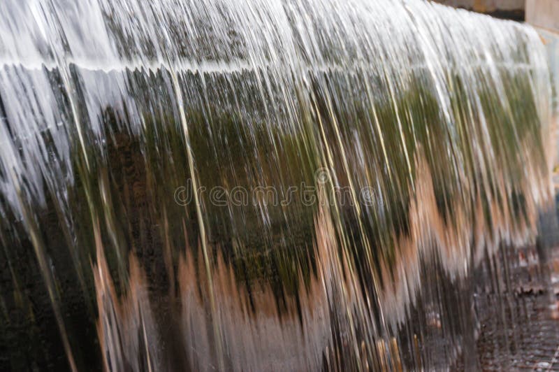 Close Up of Smooth Water Surface Flowing Over Edge Stock Photo - Image ...