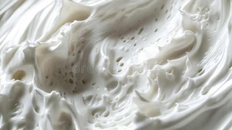 Close Up of Smooth White Cream Texture with Abstract Wave Patterns and ...