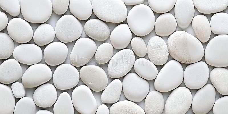 Close-Up of Smooth White Pebbles in Pattern Stock Illustration ...