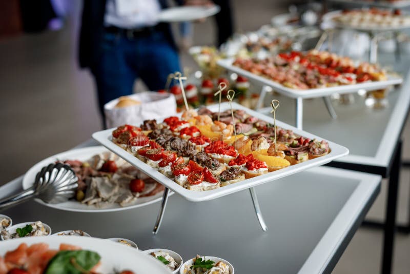 Close-up of Snacks at an Event Stock Image - Image of background ...
