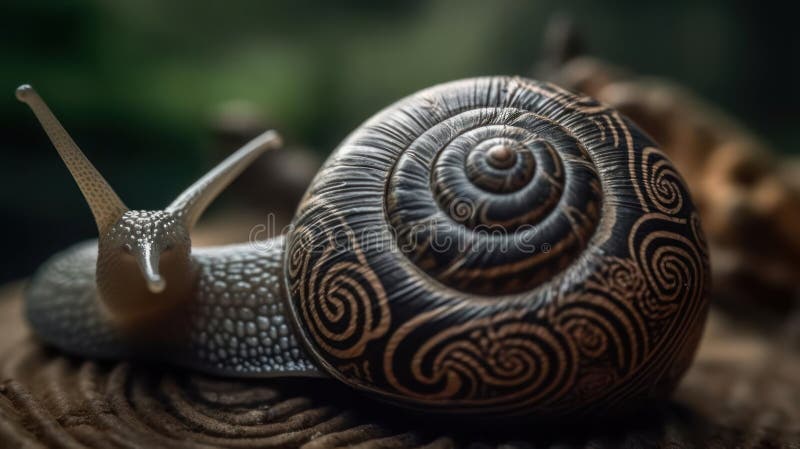 A Close-up of a Snail with Intricate Patterns on Its Shell Created with ...