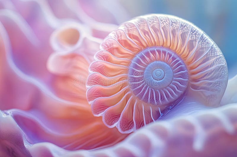 A Close-up of a Snail S Shell Showing Intricate Spiral Patterns Stock ...