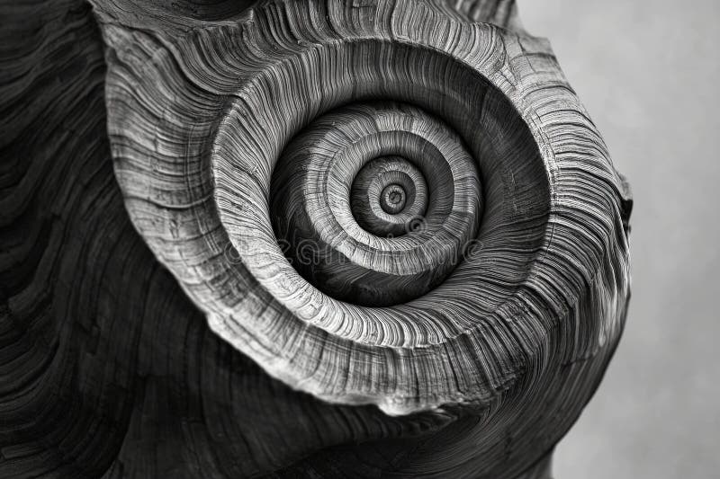 A Close-up of a Snail S Shell Showing Intricate Spiral Patterns Stock ...