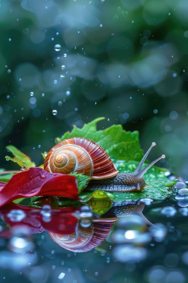 Close-up of Snails in Nature. Selective Focus Stock Illustration ...