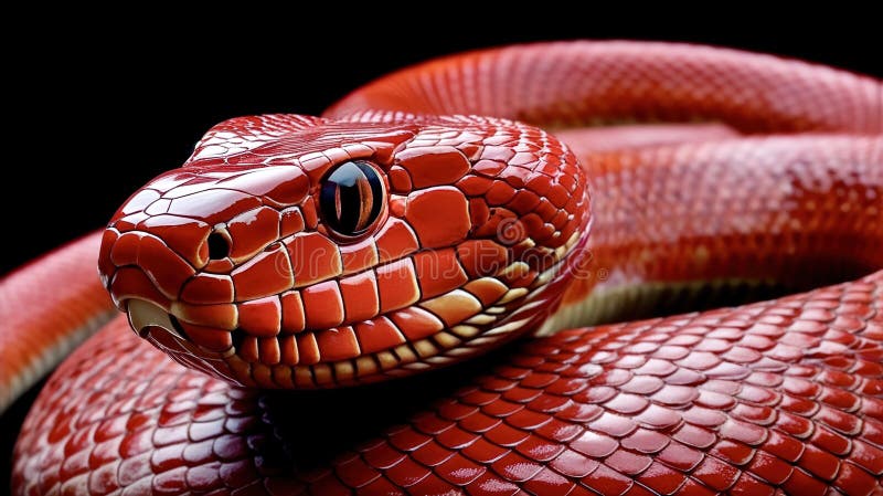 Close-up of a Snake on a Black Background Stock Illustration ...