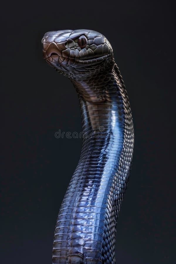 A Close Up of a Snake on a Black Background. Suitable for Educational ...