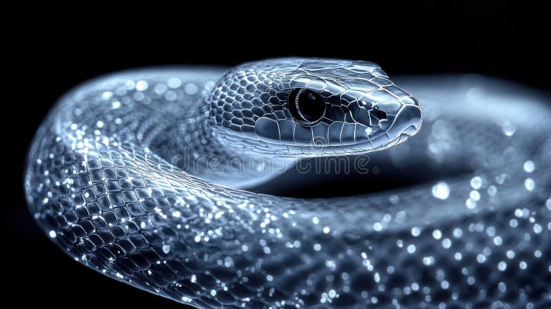 Close-up of a Snake in the Dark Stock Image - Image of herpetology ...