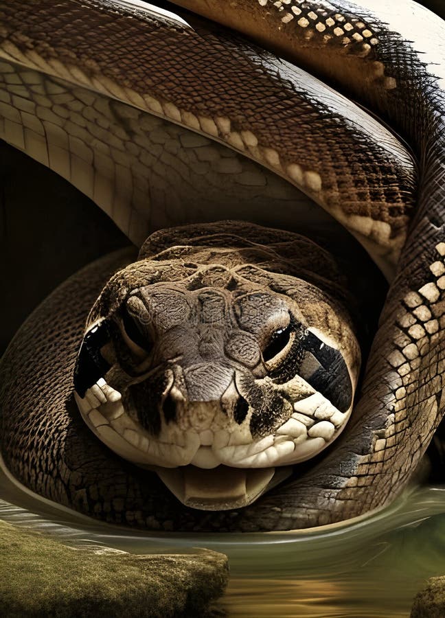 Evil looking snake stock illustration. Illustration of natural - 269352482