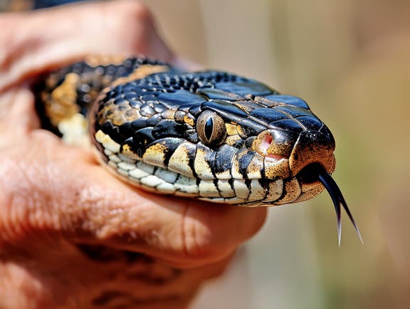 Close-up of Snake in Human Hand Stock Image - Image of nature ...