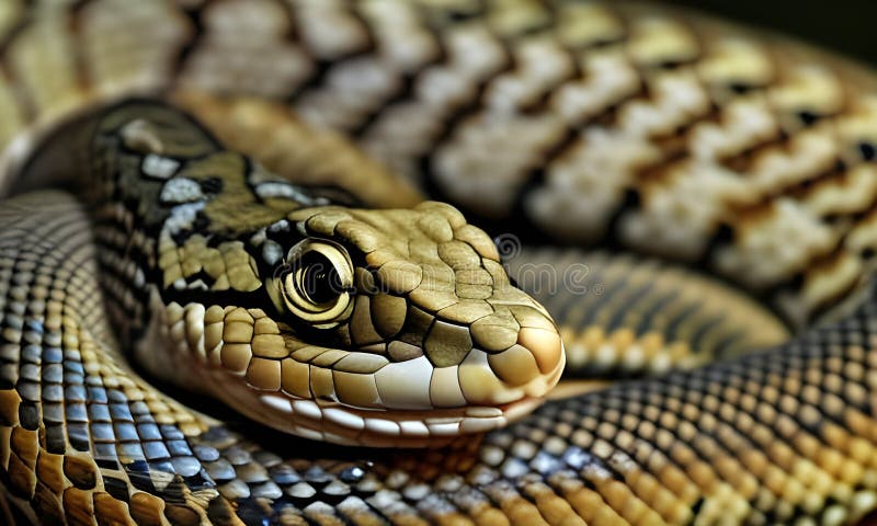 Close up of a snake stock illustration. Illustration of grass - 281285072