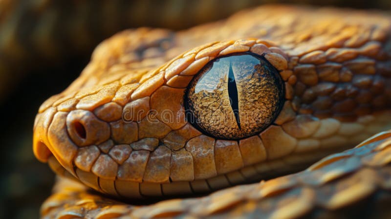 Close-Up of a Snake S Eye and Scales Stock Illustration - Illustration ...