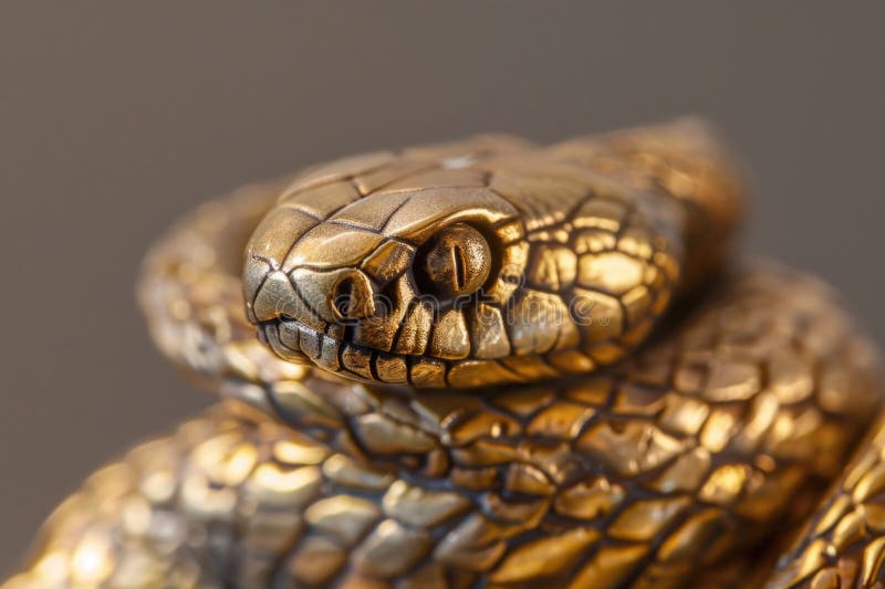 Close Up of a Snake Statue. Ideal for Educational Materials Stock Photo ...