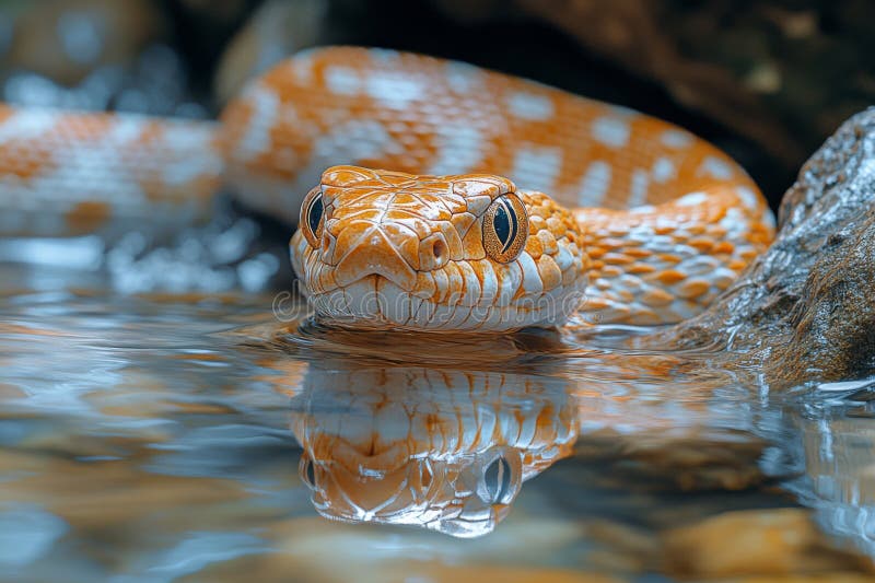 Snake in water stock illustration. Illustration of water - 337243576