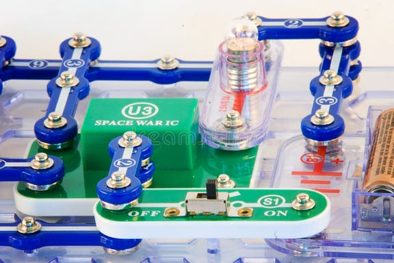 Close Up of a Snap Circuit Board Stock Photo - Image of design, light ...