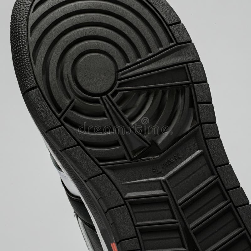 Close-up of a Sneaker Sole with a Black, Textured Rubber Pattern. the ...