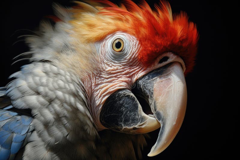 Close-up of a Sneezing Parrot, Feathers Slightly Ruffled Stock Photo ...