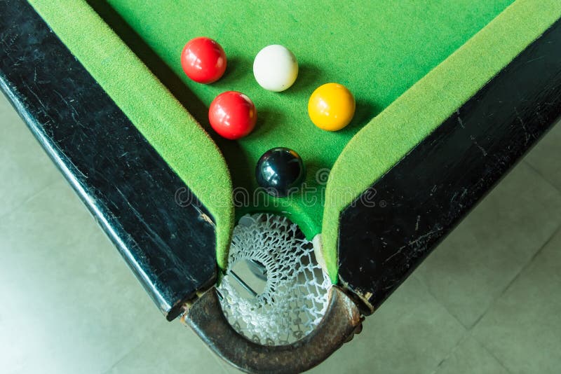 Close Up Snooker Ball on the Green Snooker Table Stock Photo - Image of ...